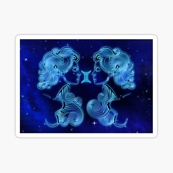 "Gemini zodiac sign blue gemini" Sticker for Sale by Juka25 | Redbubble