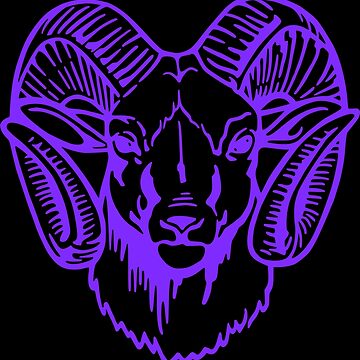 "Mascot Head of a Ram (Drawing - Illustration) Han Purple" Sticker for ...