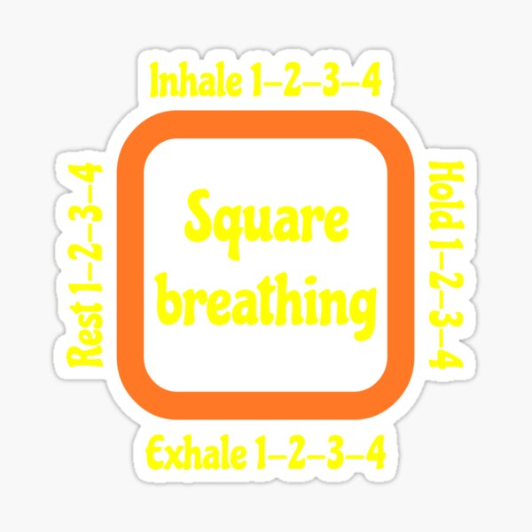 "Square breathing - breathing exercise for anxiety" Sticker by HayQuinn ...