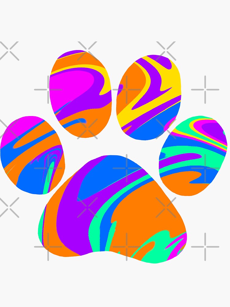 "Rainbow Paw Print" Sticker by dragonat | Redbubble