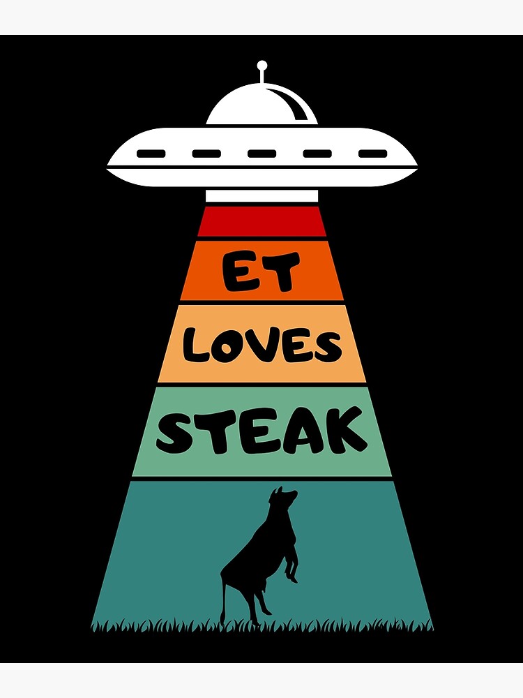 "Alien Abduction Steak - Funny UFO Design, Alien, Roswell 1947, Flying ...