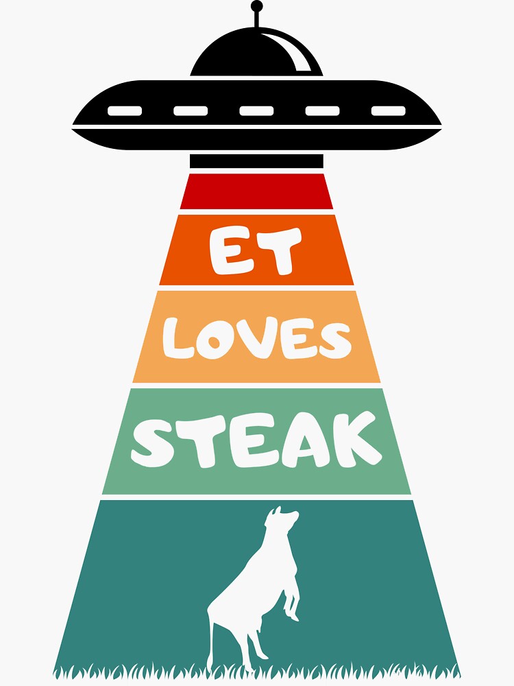 "Alien Abduction Steak - Funny UFO Design, Alien, Roswell 1947, Flying ...