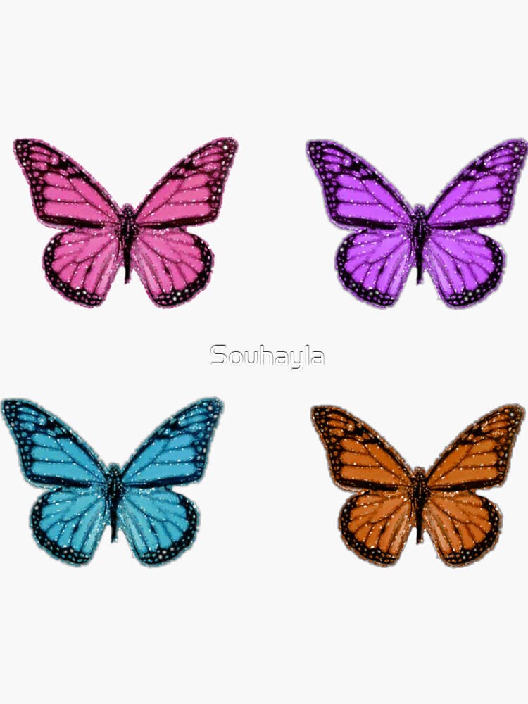 "Y2k butterfly sticker" Sticker by Souhayla | Redbubble