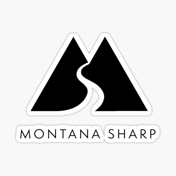 "Montana Sharp Full Logo - Black" Sticker by montana449 | Redbubble