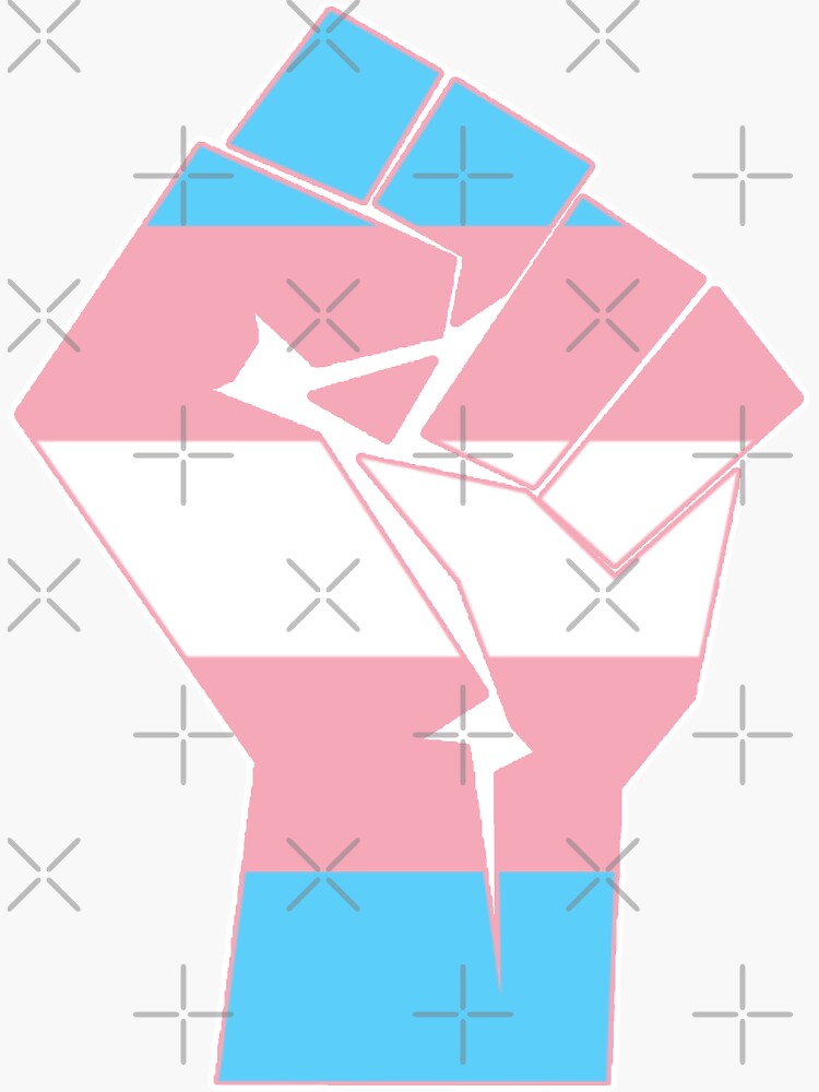 "BLM black lives matter transgender (trans) pride flag fist" Sticker by ...