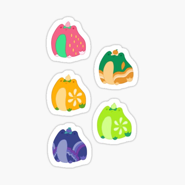 "Fruit Frog Sticker Pack of 5" Sticker for Sale by madisondraws | Redbubble