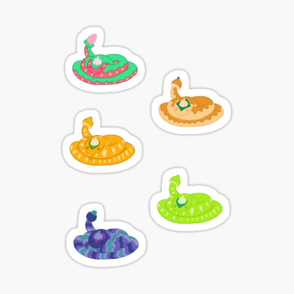 "Fruit Snake Sticker Pack of 5" Sticker for Sale by madisondraws ...