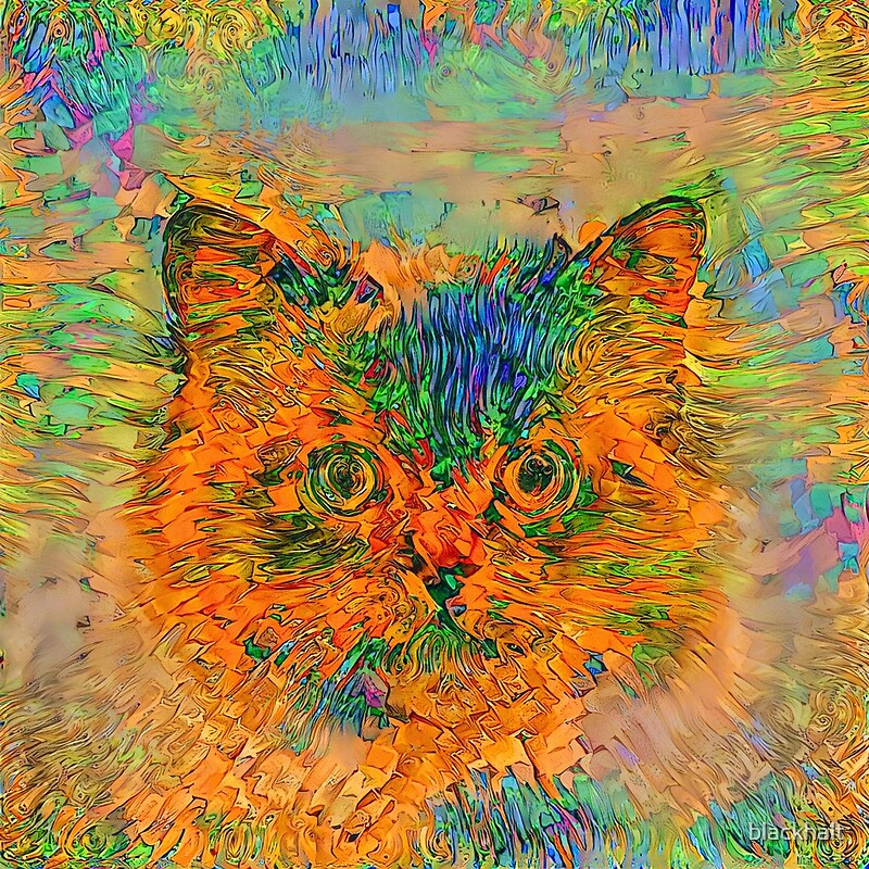"Abstractions of abstract abstraction of cat" by blackhalt | Redbubble