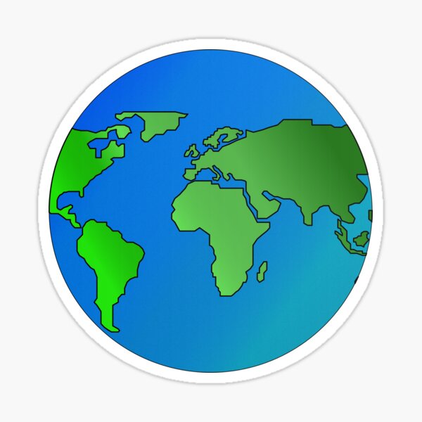 "Earth Globe with oceans and continents" Sticker by MGO-Design | Redbubble