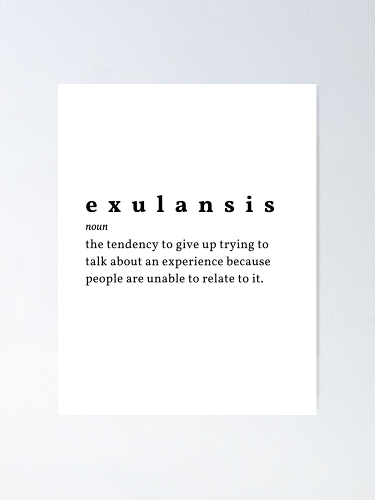 Póster «Exulansis: la tendencia a renunciar a tratar de hablar sobre ...