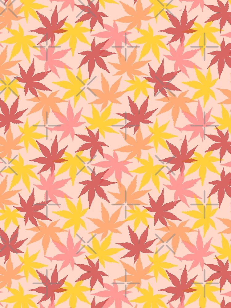 "momiji Autumn Japanese maple leaf pattern " T-shirt by nutmegfairy ...