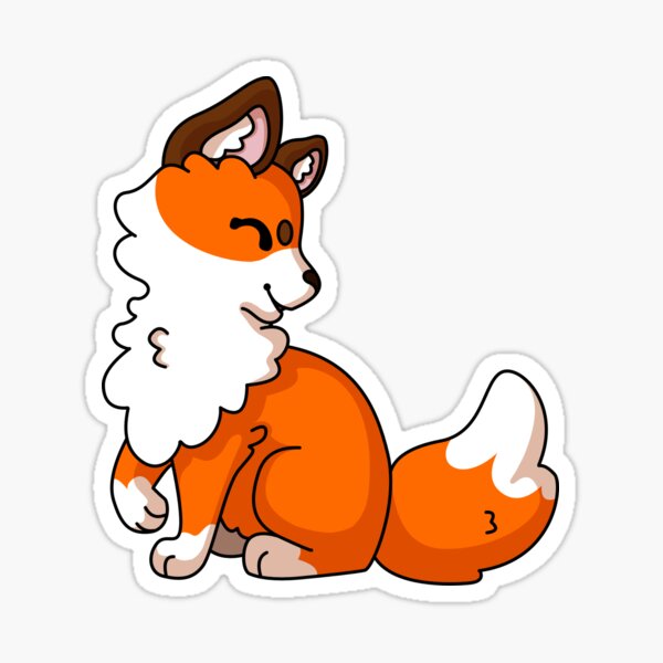 "Happy Chibi Fox " Sticker for Sale by EmHurst10 | Redbubble