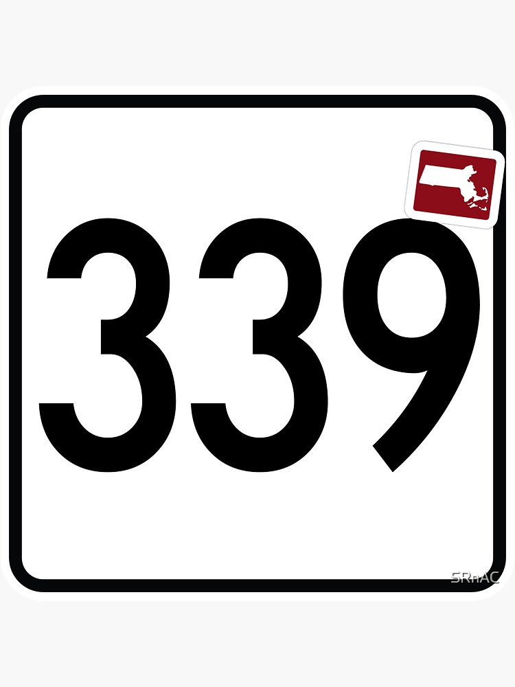 Pegatina «Ruta 339 del estado de Massachusetts (código de área 339)» de ...