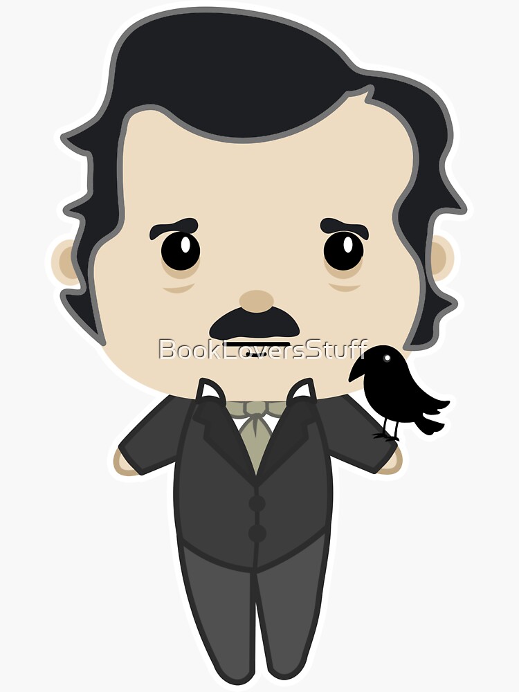 "Cute Edgar Allan Poe Chibi" Sticker for Sale by BookLoversStuff ...