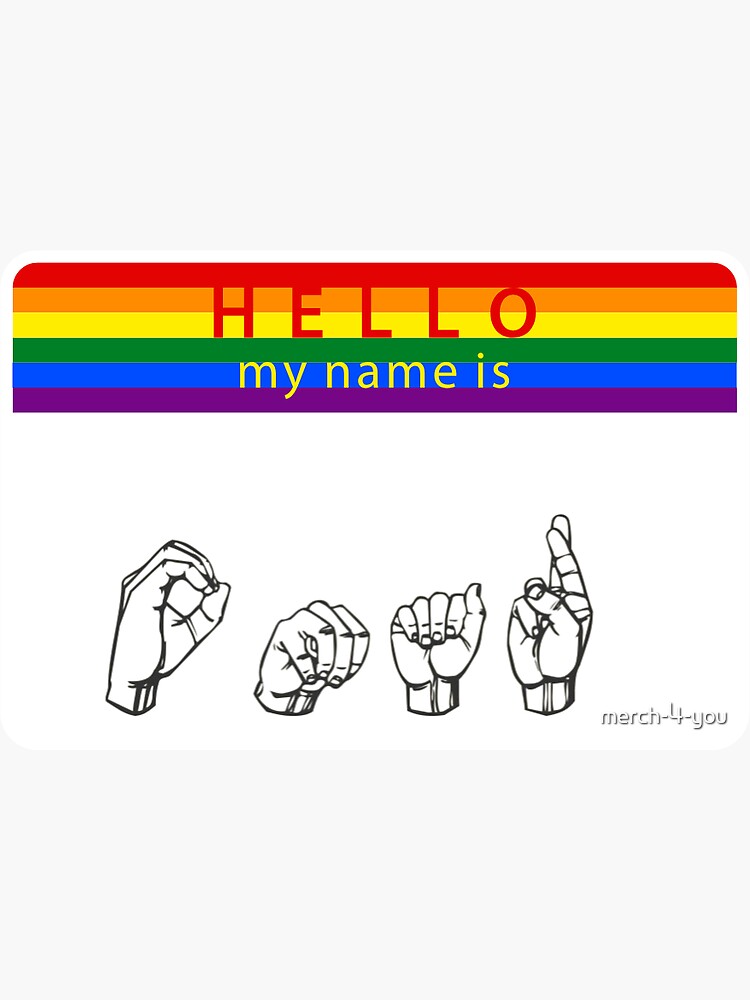 "Custom name tag Omar in ASL " Sticker by merch-4-you | Redbubble