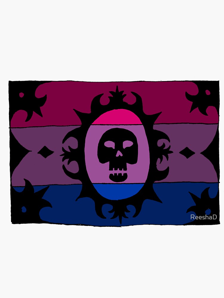 "Gothic bi pride flag" Sticker by ReeshaD | Redbubble