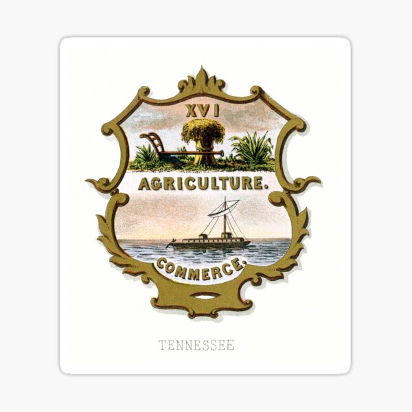 "Vintage Tennessee State Coat of Arms" Sticker for Sale by pdgraphics ...