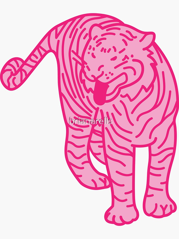 "Pink Tiger" Sticker by brianarells | Redbubble