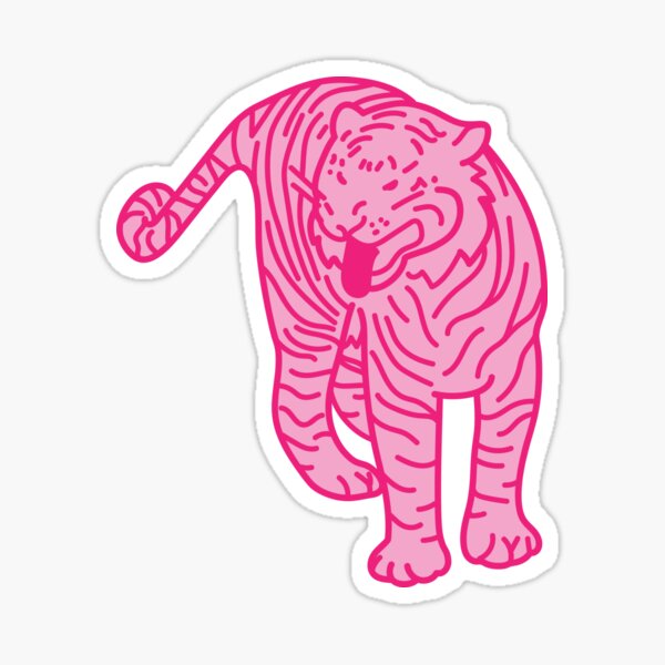 "Pink Tiger" Sticker by brianarells | Redbubble