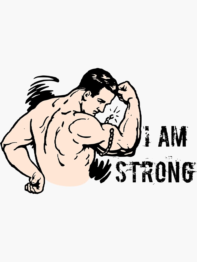 "I am strong." Sticker for Sale by yogashop | Redbubble