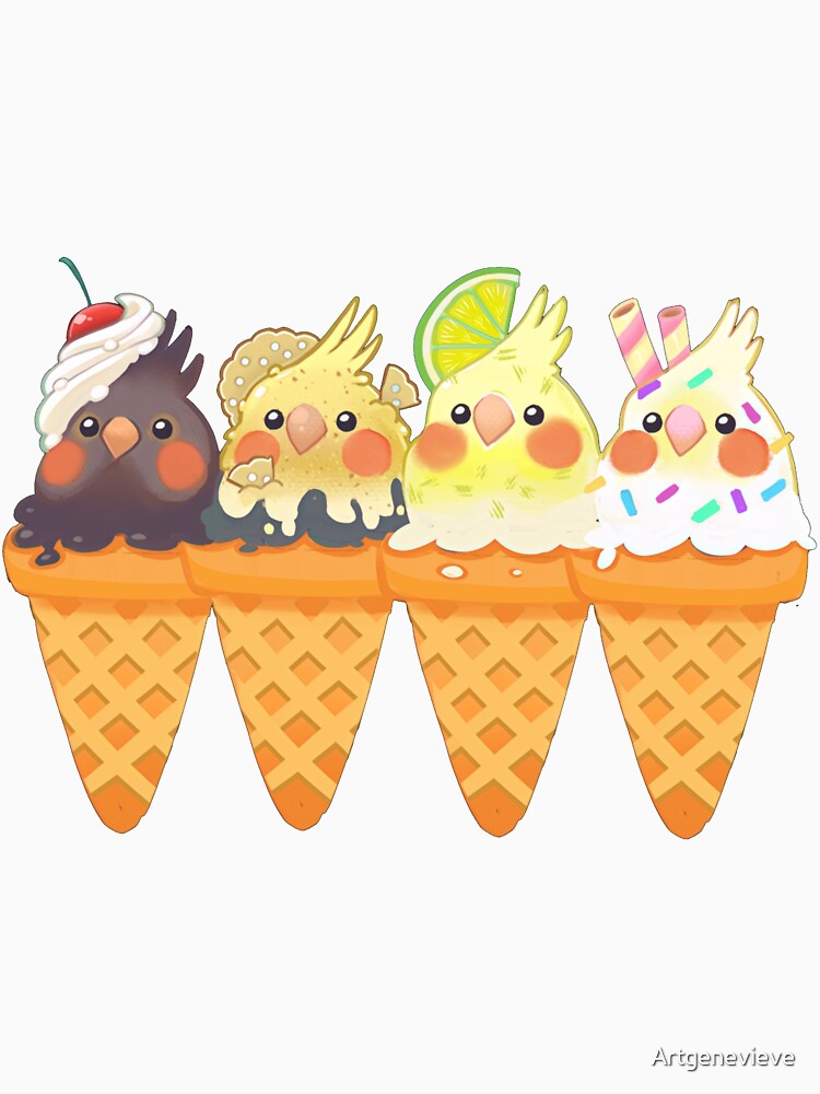 "Bird Ice Cream" Essential T-Shirt for Sale by Artgenevieve | Redbubble