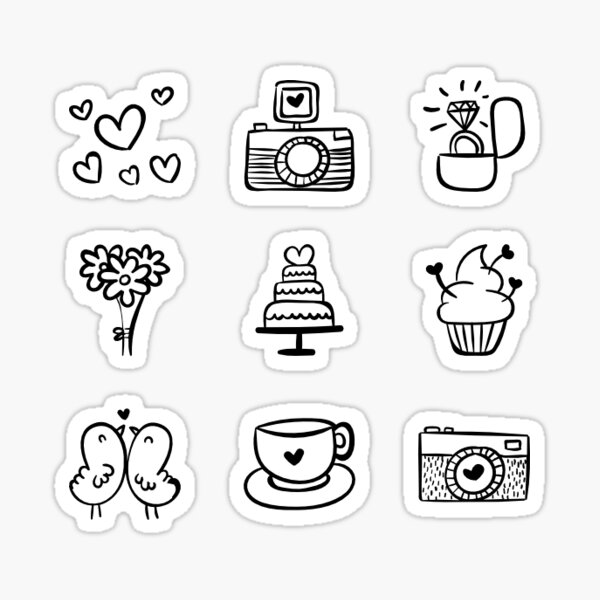"black&white love stickers" Sticker by flora12245 | Redbubble
