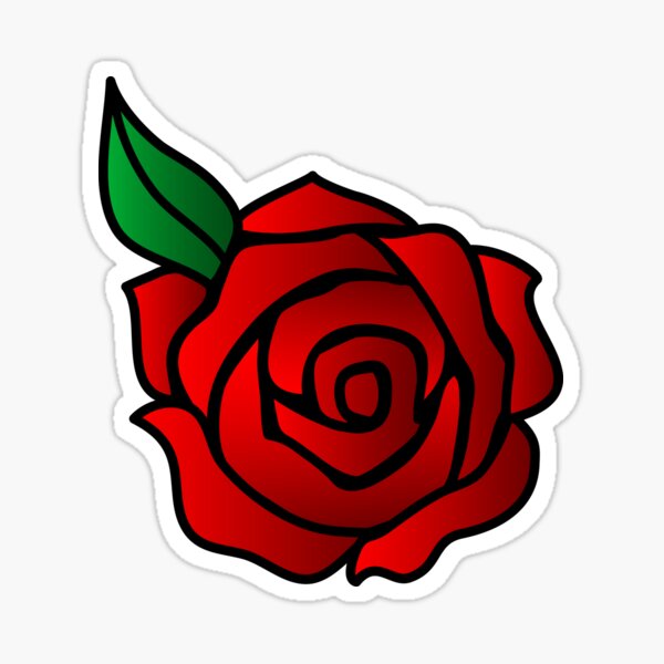 "Rose Cartoon illustration" Sticker by flora12245 | Redbubble