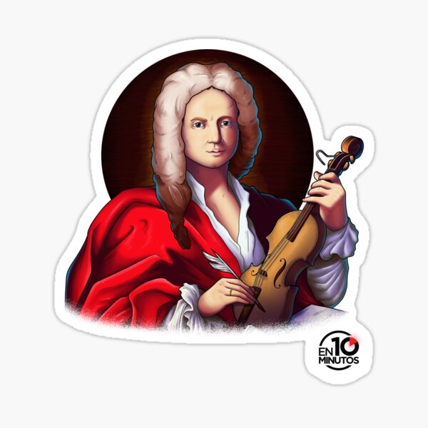 "Antonio Vivaldi + logo en10minutos" Sticker for Sale by en10minutos ...