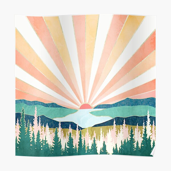 "Summer Sunset" Poster for Sale by spacefrogdesign | Redbubble