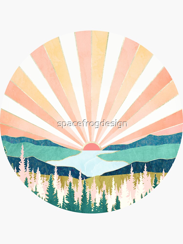 "Summer Sunset" Sticker for Sale by spacefrogdesign | Redbubble