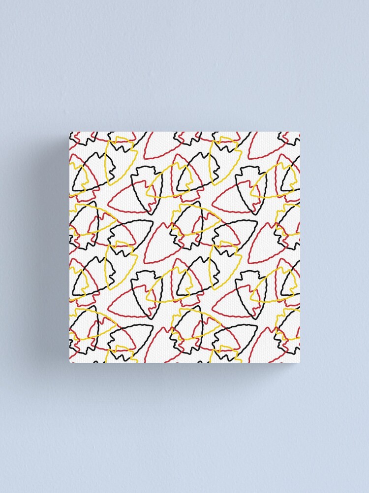 "Chiefs Arrowhead Pattern on White" Canvas Print for Sale by ...