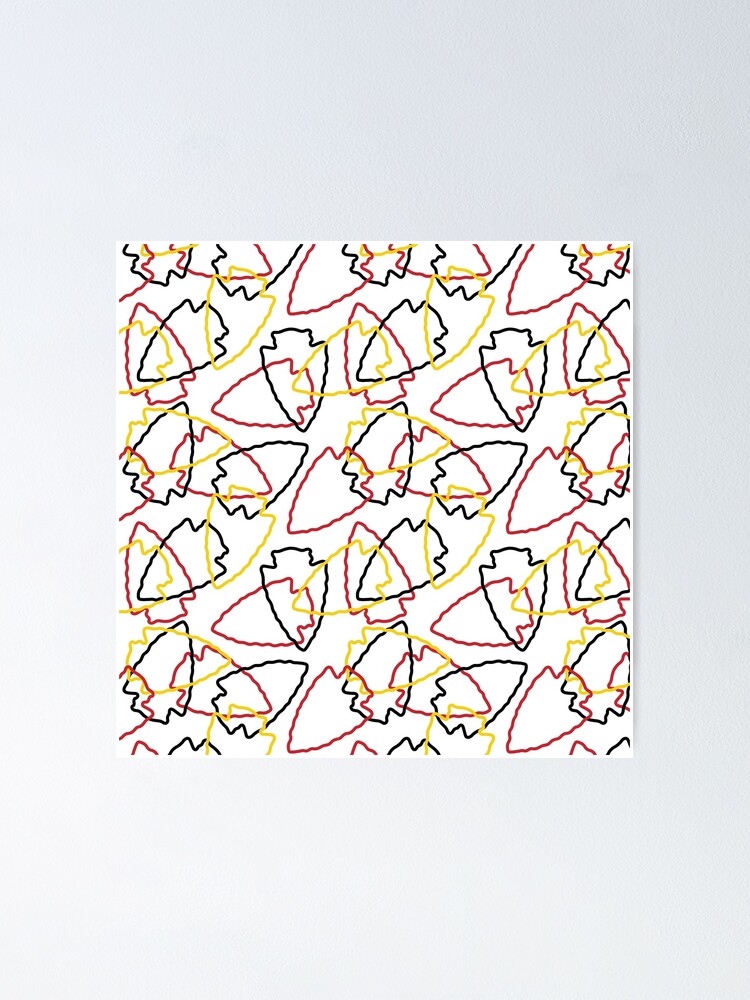 "Chiefs Arrowhead Pattern on White" Poster for Sale by brittlouise ...
