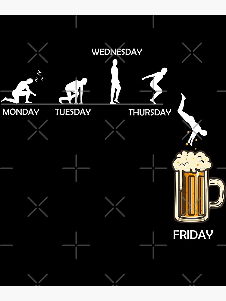 "Jumping into the Beer Friday Evolution Shirt" Art Print by ...