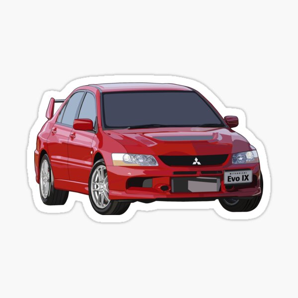 "Mitsubishi lancer evolution IX" Sticker by SH4LT1S | Redbubble