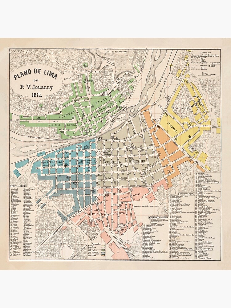 "Vintage Map of Lima Peru (1872)" Poster for Sale by BravuraMedia ...