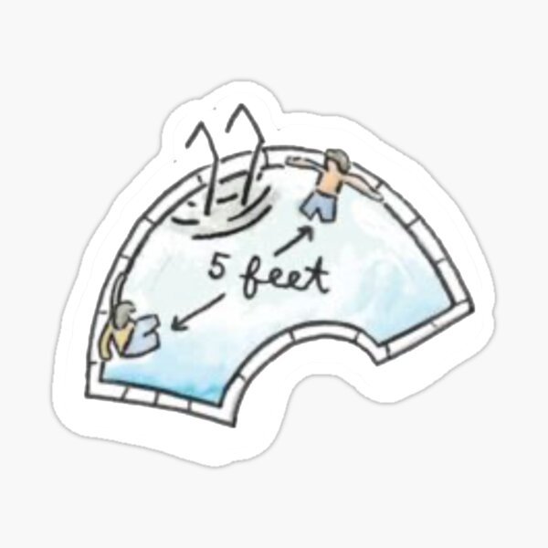 "5 Feet Apart " Sticker for Sale by sarahhbramley | Redbubble