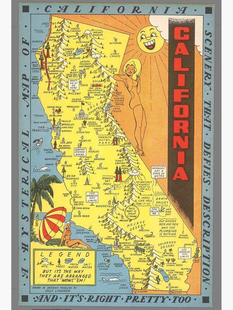 Vintage Map Of California Historic Railroad Map Of Nevada & California