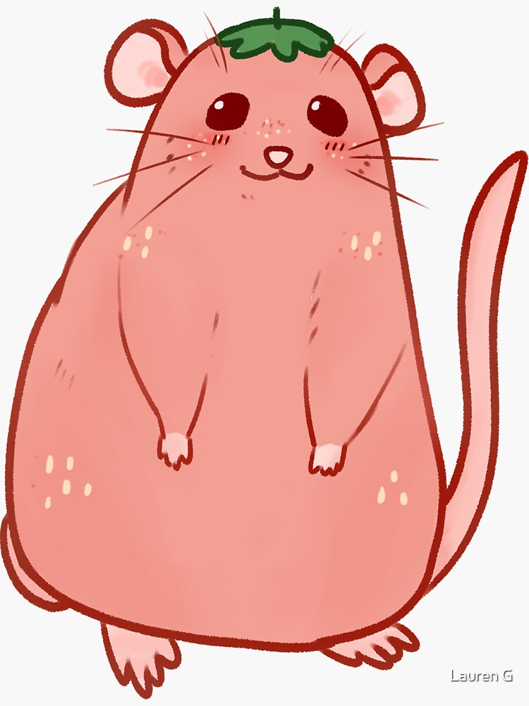 "strawberry rat" Sticker for Sale by Lauren G | Redbubble
