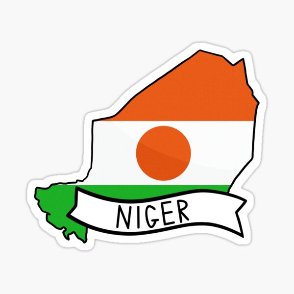 "Niger Flag Map Sticker" Sticker for Sale by Drawingvild | Redbubble