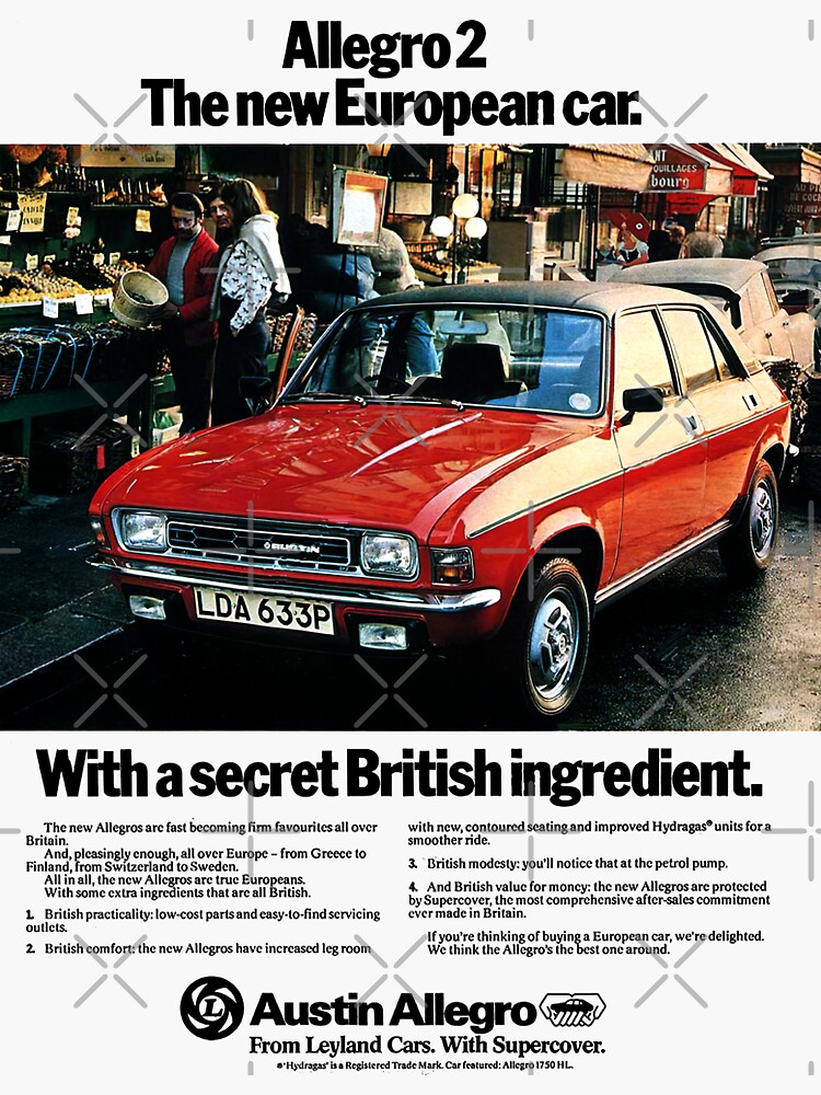 "AUSTIN ALLEGRO 2" Sticker by ThrowbackMotors | Redbubble