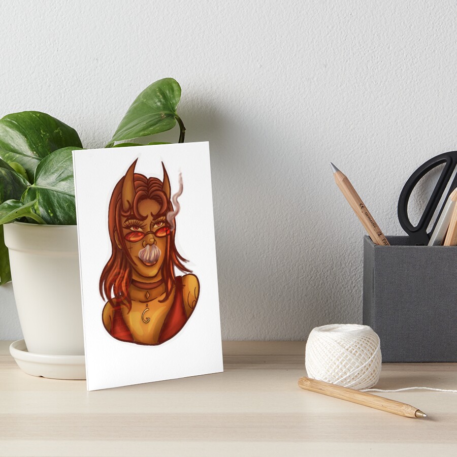 "Demon Girl Smoking 2" Art Board Print by Seaworld09 | Redbubble