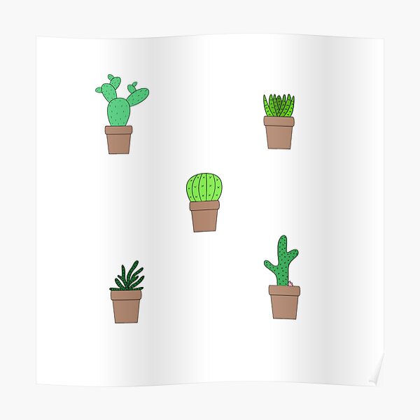"Cacti sticker pack" Poster by tamsinrichards | Redbubble