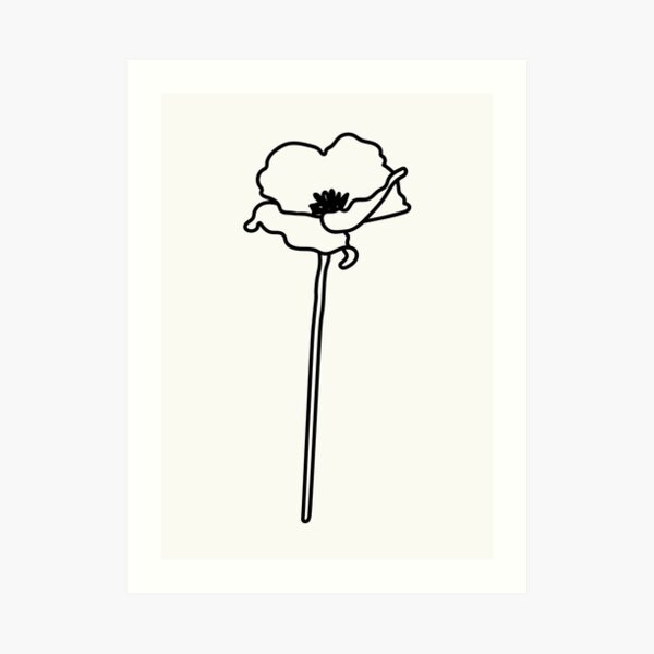 "Poppy - One line drawing" Art Print for Sale by evamartinelli | Redbubble