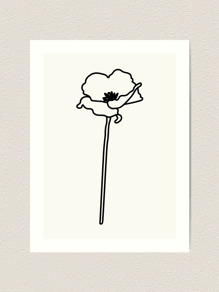 "Poppy - One line drawing" Art Print for Sale by evamartinelli | Redbubble