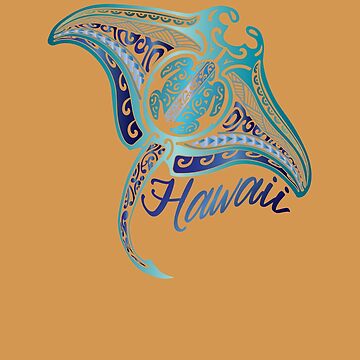 "Retro Hawaiian Tribal Manta Ray" Sticker for Sale by sunnthreads ...
