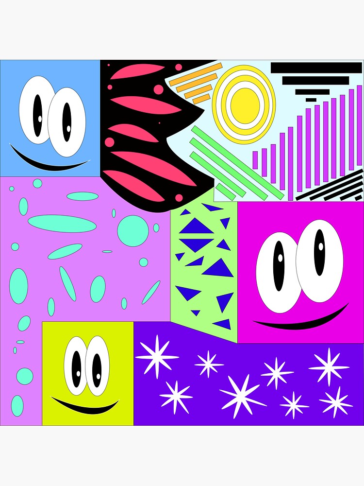 "wonky smiley face collage" Sticker by Julia-black | Redbubble