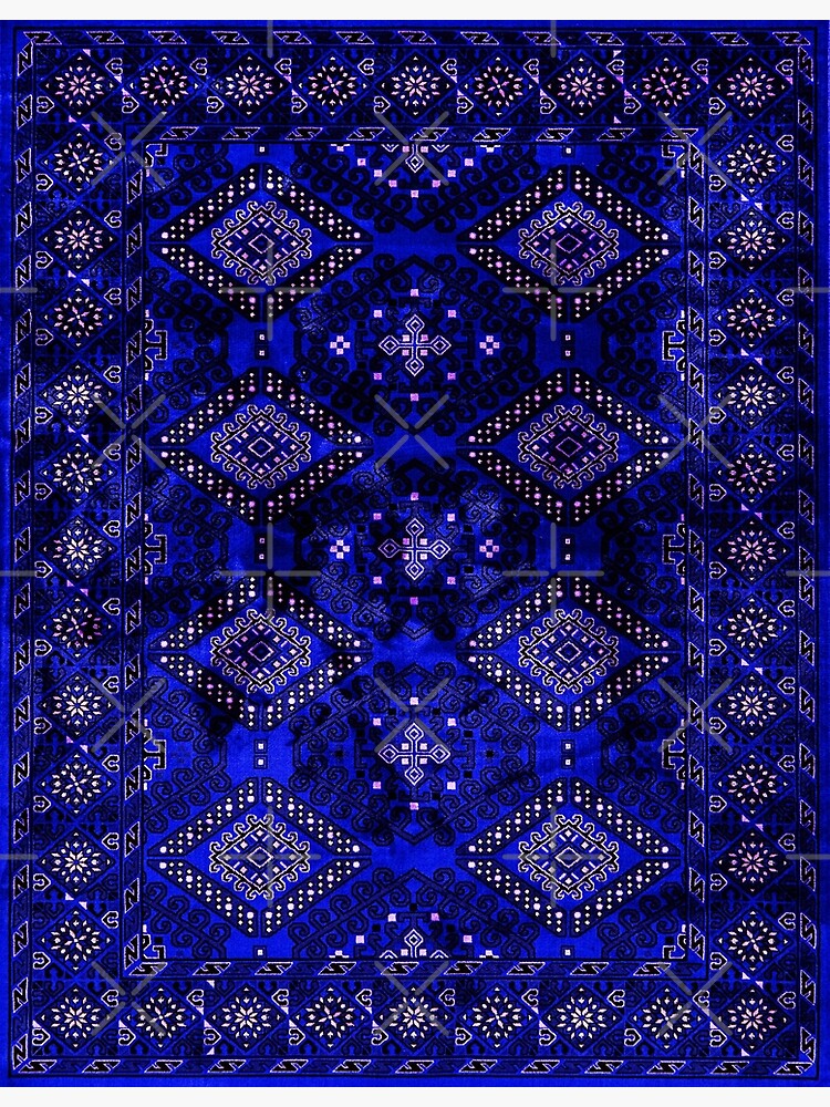 "Oriental Royal Blue Indigo Vintage Traditional Moroccan Artwork" Art ...