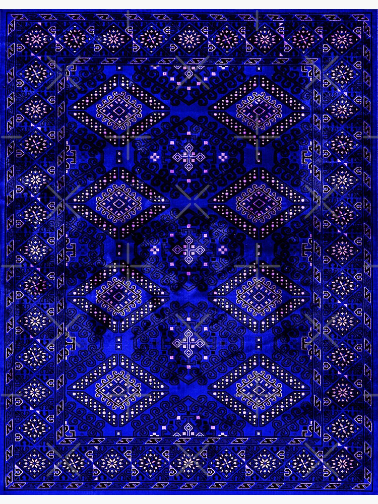 "Oriental Royal Blue Indigo Vintage Traditional Moroccan Artwork ...