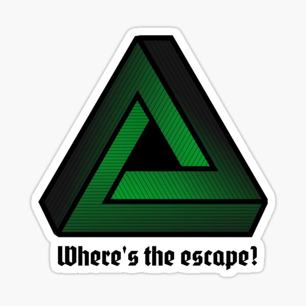 "Where is the escape button?" Sticker for Sale by amnali | Redbubble