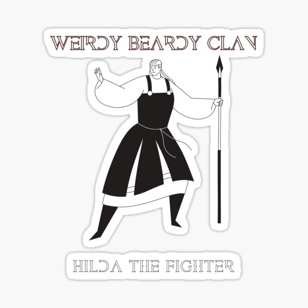 "Weirdy Beardy Viking Clan - Hilda the Fighter" Sticker for Sale by ...